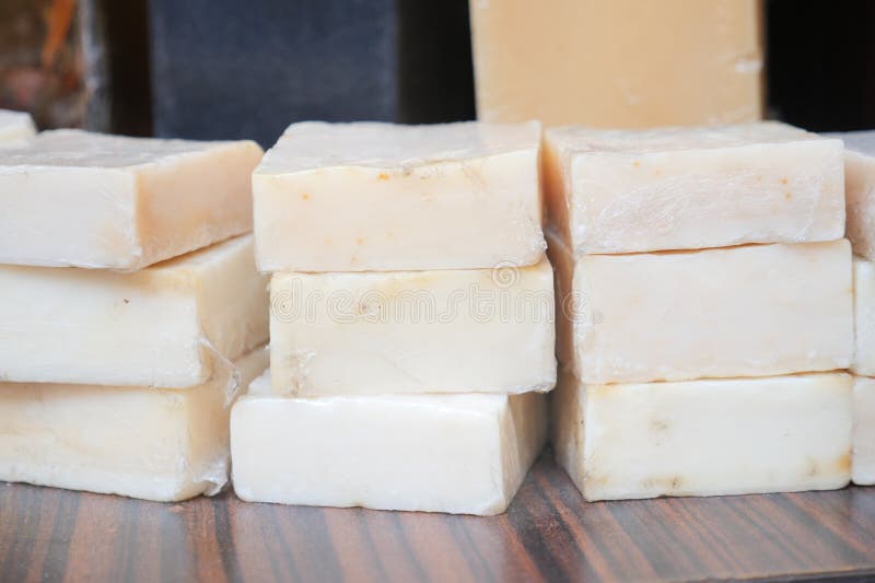 Natural soap bar on table stock photo. Image of foam - 294011454
