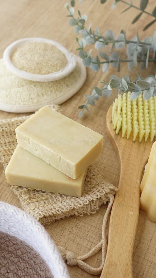 Natural Soap Making at Home with Simple Ingredients and Tools Stock ...