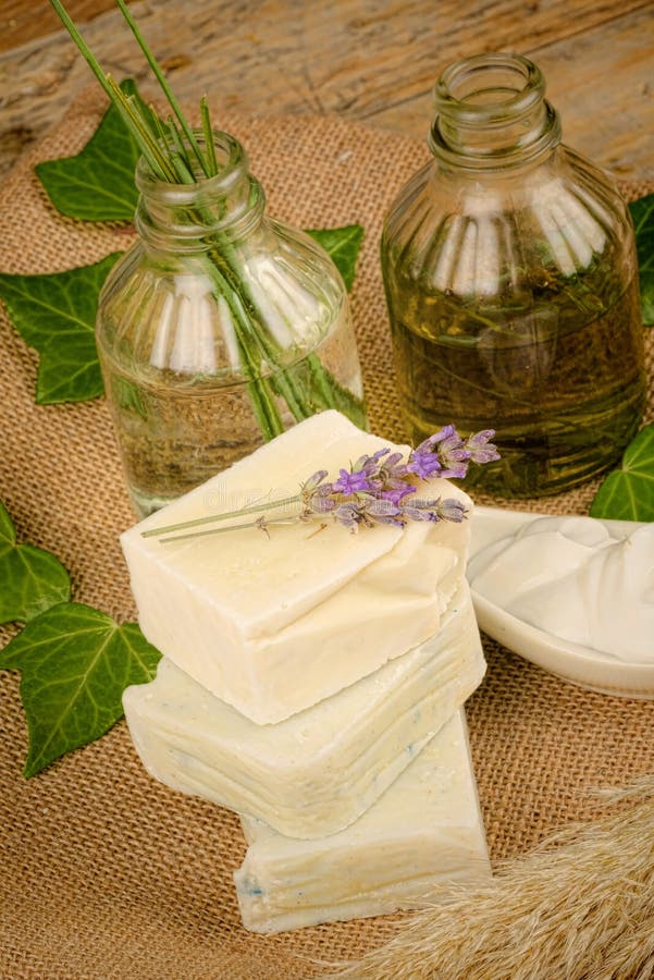 Natural Soap and Moisturizer Stock Image - Image of essential, soap ...