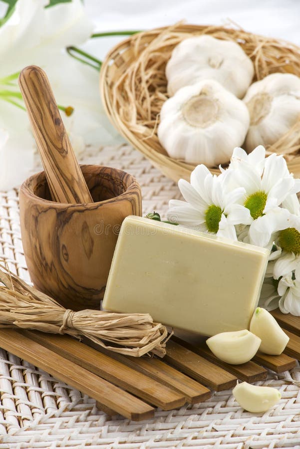Natural soap stock image. Image of garlic, fruit, desk - 40618807
