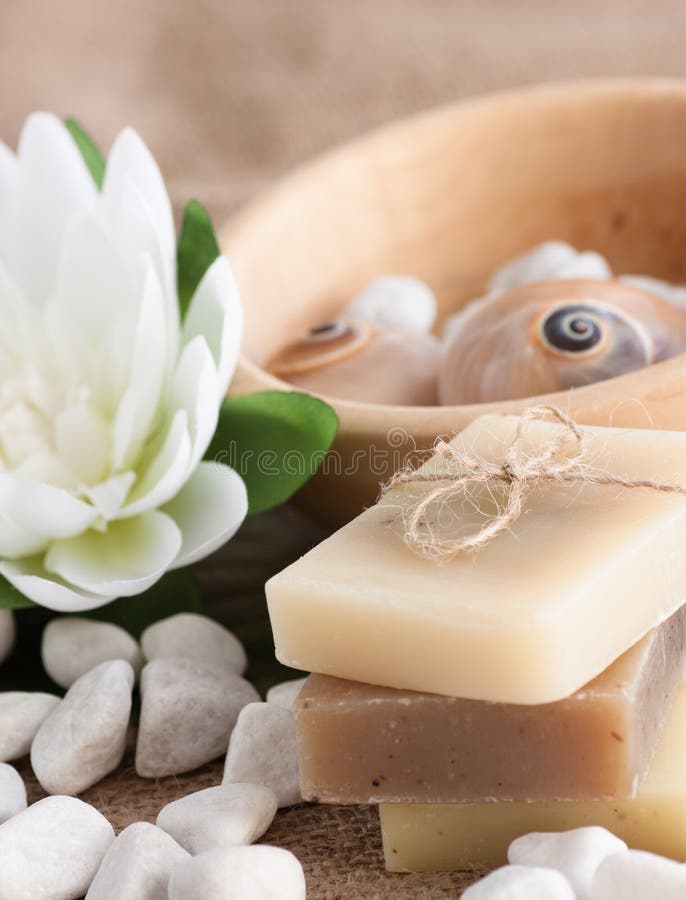 Bath Spa Setting With Handmade Natural Soaps Stock Image - Image of ...
