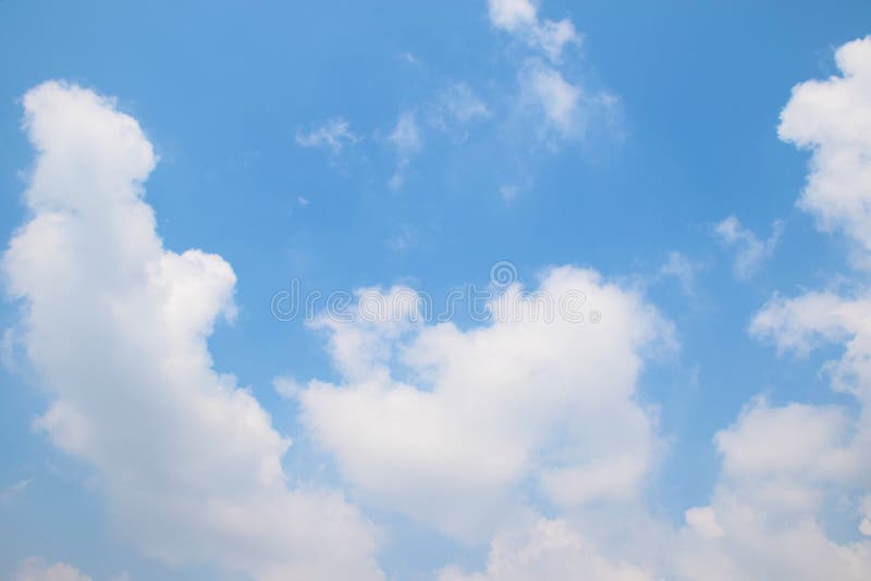Natural Soft Clouds Pattern and Sunshine Ray on Blue Sky Background ...
