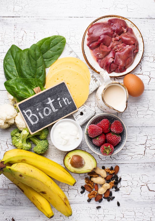 Natural Sources of Vitamin B7 Biotin Stock Photo - Image of broccoli ...