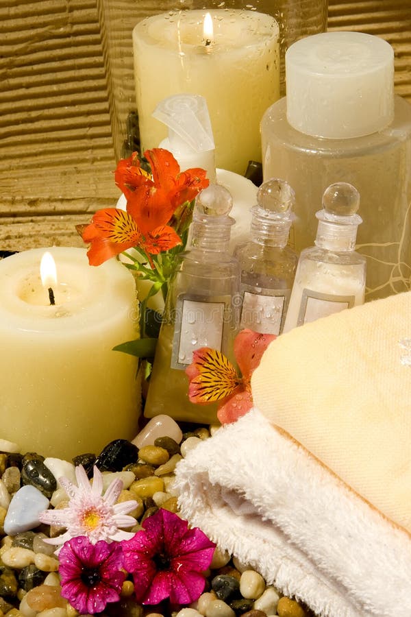 Natural Aromatherapy Bath Salts in Relaxation Spa Stock Photo - Image ...