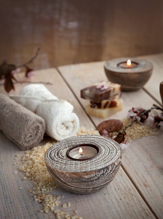 Natural spa setting stock photo. Image of bamboo, massage - 24420844