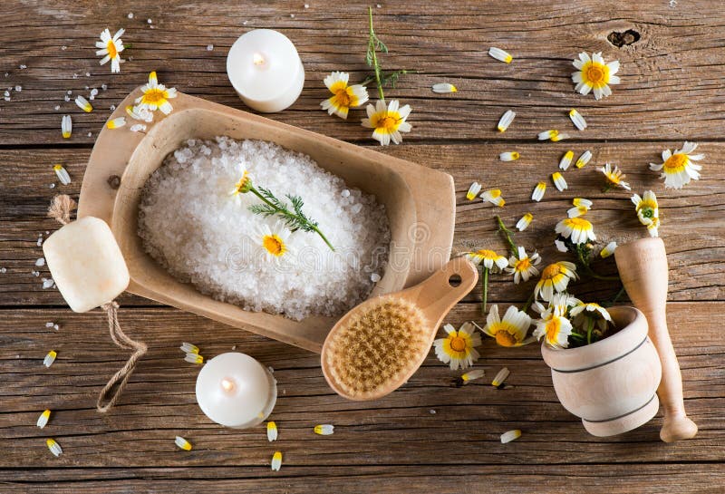 Natural Spa Treatment, Top View Stock Image - Image of closeup ...