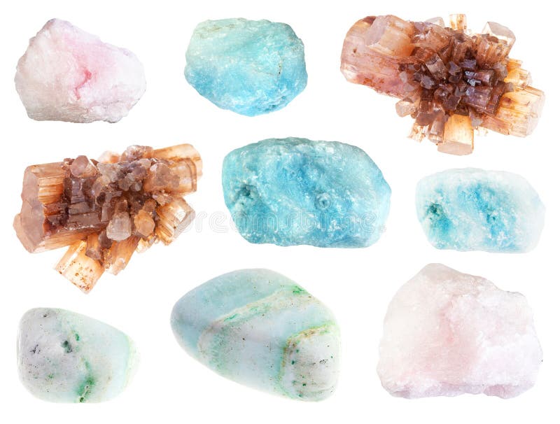 Natural Specimens of Uncut Aragonite Rocks Cutout Stock Photo - Image ...