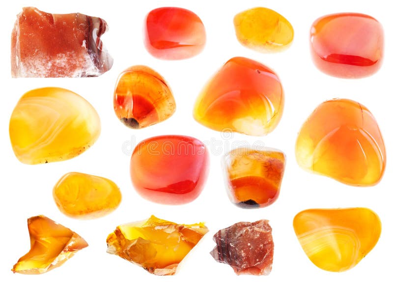 Natural Specimens of Uncut Cornelian Rocks Cutout Stock Image - Image ...