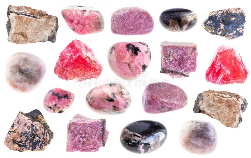 Natural Specimens Uncut Rhodonite Rocks Cutout Stock Photos - Free ...