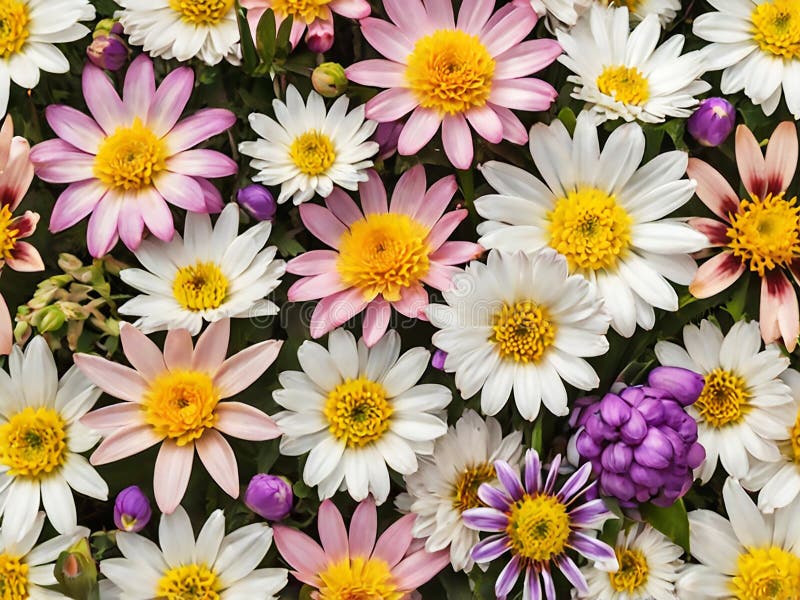 Natural Spring Flowers Background Stock Illustration - Illustration of ...