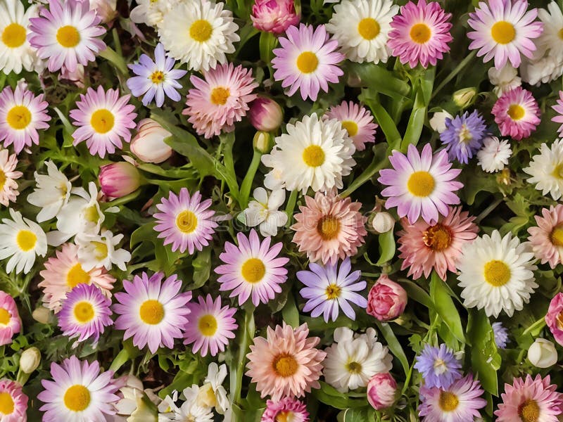 Natural Spring Flowers Background Stock Illustration - Illustration of ...