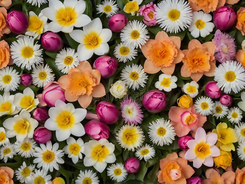 Natural Spring Flowers Background Stock Illustration - Illustration of ...