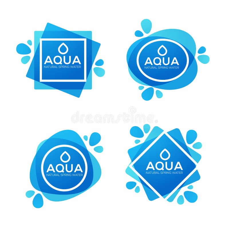 Natural Spring Water, Vector Logo, Labels and Stickers Template Stock ...