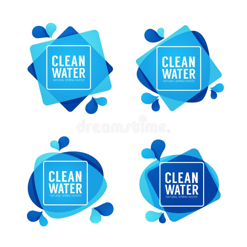 Natural Water, Vector Logo, Labels and Stickers Templates with a Stock ...