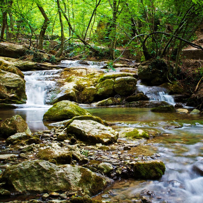 Natural Spring Waterfall stock photo. Image of cascade - 11703778