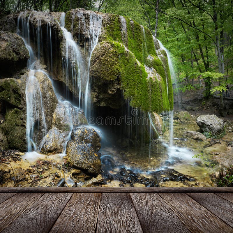 Natural Spring Waterfall stock photo. Image of mountain - 11703812