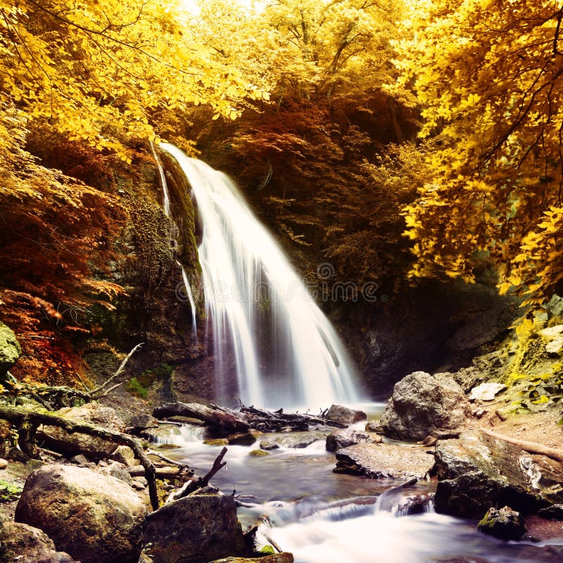 Natural Spring Waterfall stock photo. Image of green - 58201248