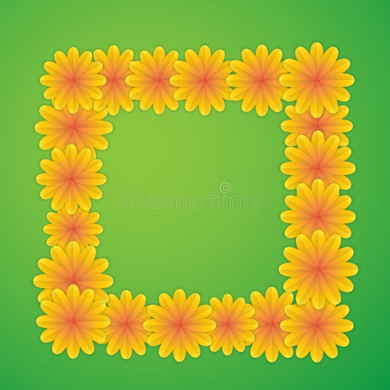 Natural Square with Flowers Stock Vector - Illustration of round ...