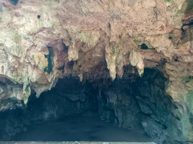 Natural Stalagmite Formation Inside a Limestone Cave Stock Photo ...