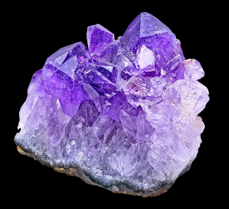 Natural Stone Amethyst with Remnants of Rock on the Sole. Isolated on ...