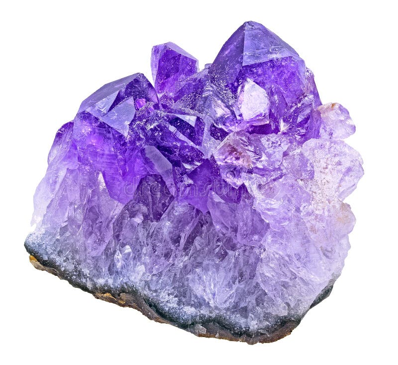 Natural Stone Amethyst with Remnants of Rock on the Sole. Isolated on ...