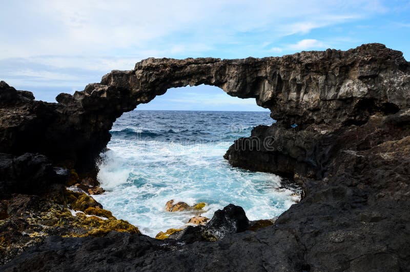 Natural Stone Arch stock photo. Image of seaside, spain - 43853414