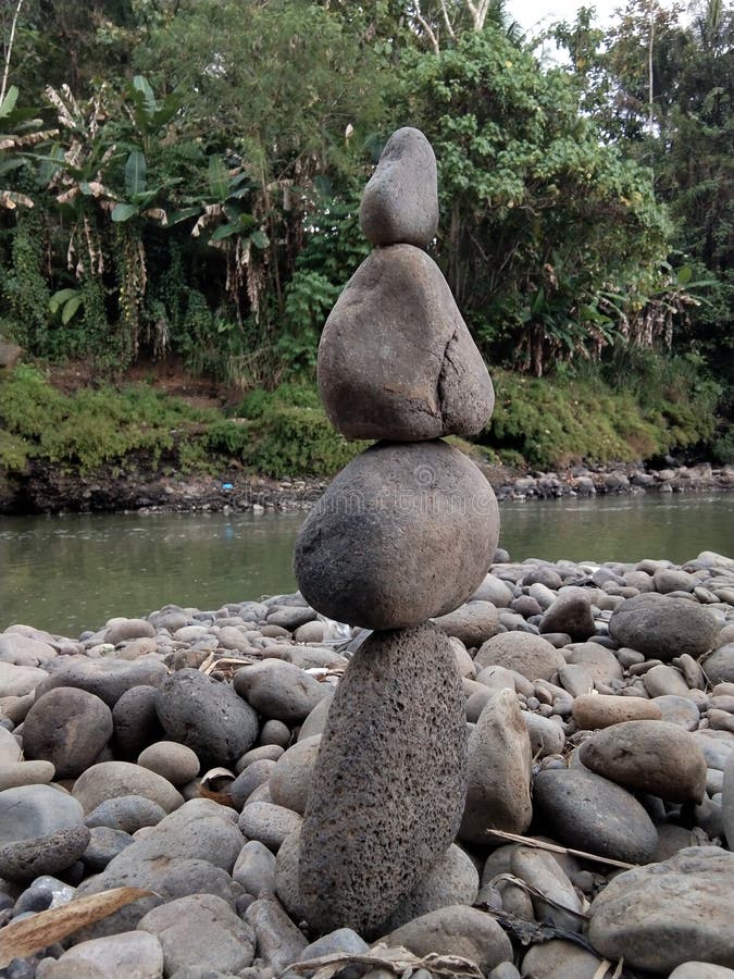 Natural Stone Arrangement on the Banks of the River Stock Photo - Image ...