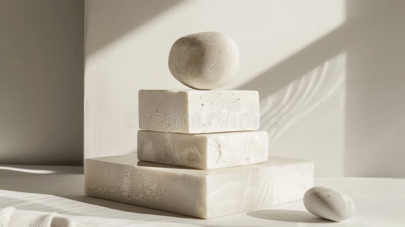 Natural Stone Arrangement in a Minimalist Setting Stock Image - Image ...