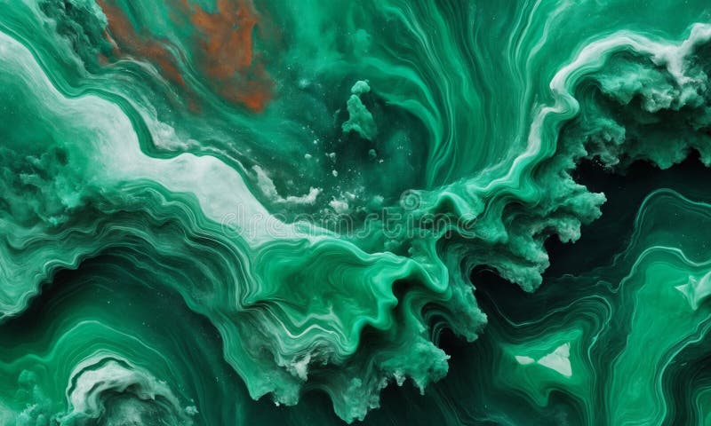 Natural Stone Banding Pattern in Malachite, Close Up in Full Frame ...