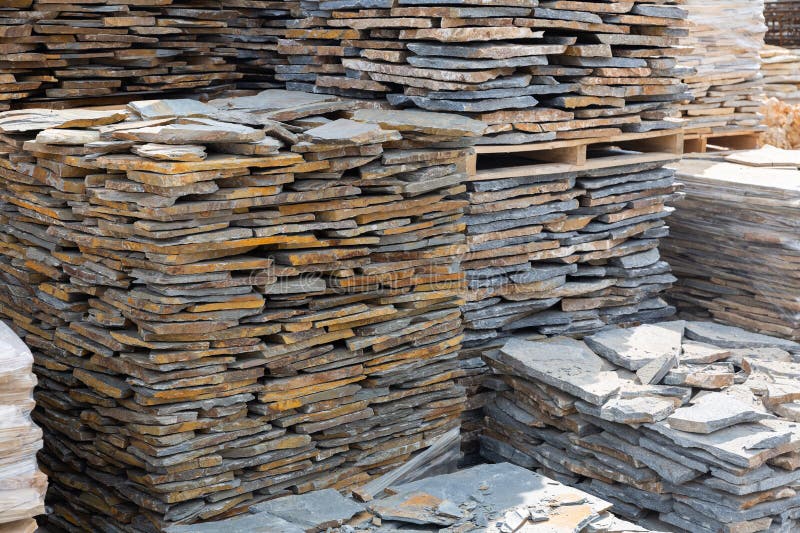 Natural Stone Blocks Packed in Stacks at a Hardware Store Warehouse ...