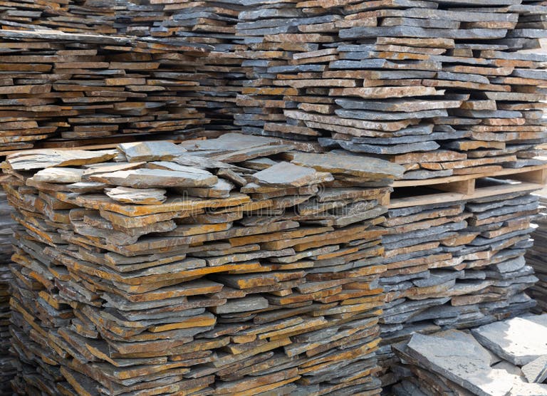 Natural Stone Blocks Packed in Stacks at a Hardware Store Warehouse ...
