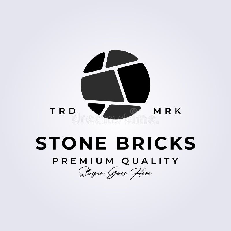 Natural Stone Bricks Vintage Logo Vector Illustration Design Icon ...