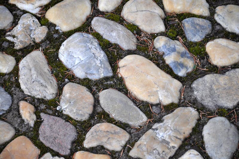 Natural Stone Cobbled Paving Stock Photo - Image of round, construction ...