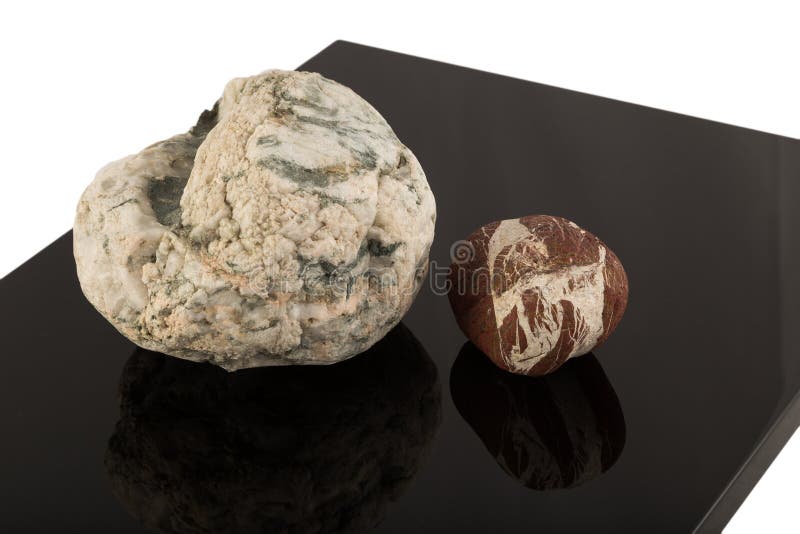 Natural Stone on Lacquered Coating, Reflection of Objects. Stock Image ...