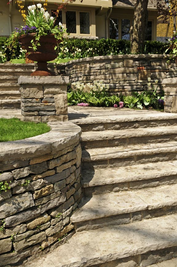 Natural stone landscaping stock photo. Image of curb, landscaping - 5289416