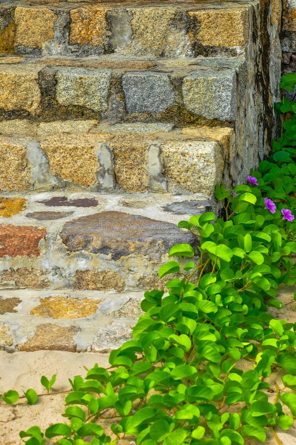 Natural Stone Multicolored Steps Stairs Stock Image - Image of ladder ...