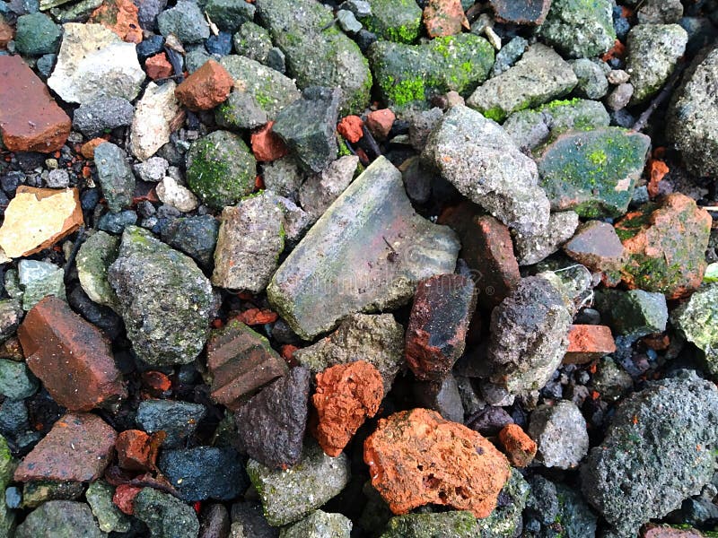 Natural Stone Overgrown with Moss. and Many Other Stone Mixtures Stock ...