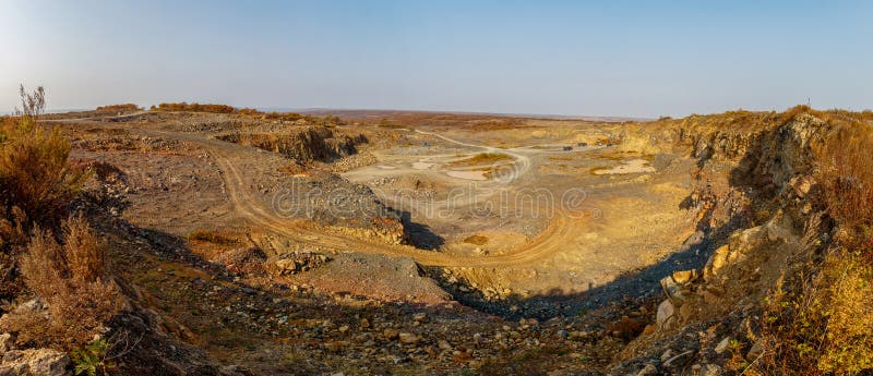 Natural Stone Quarry stock photo. Image of cave, blue - 173911350