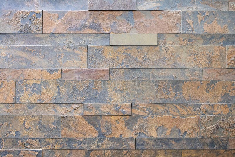 Natural Stone, Smooth Linear Brickwork, Rusty Relief Texture. the Wall ...