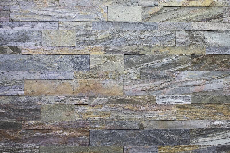 Natural Stone, Smooth Linear Masonry, Gray Relief Texture. the Wall is ...