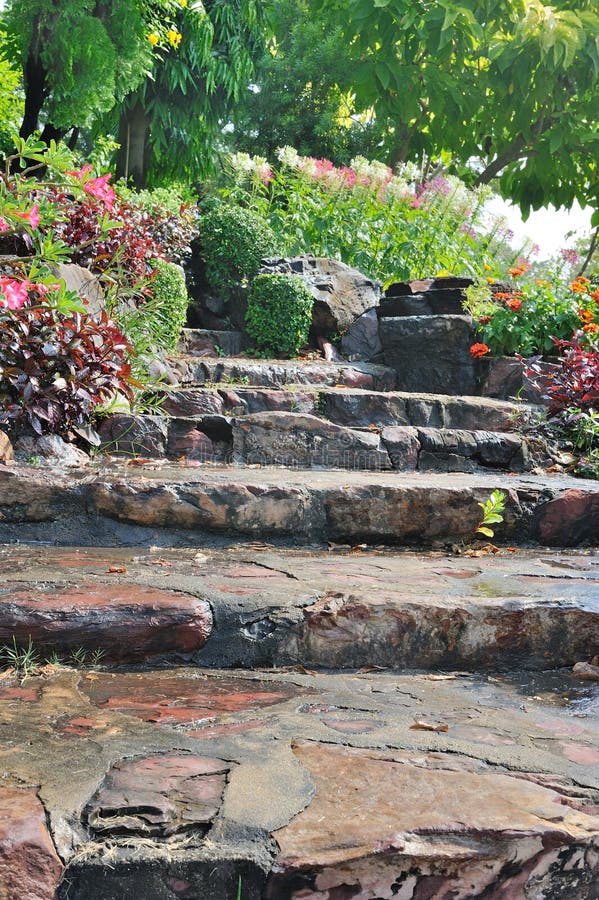 Natural stone stairs stock image. Image of outdoor, tree - 36640395