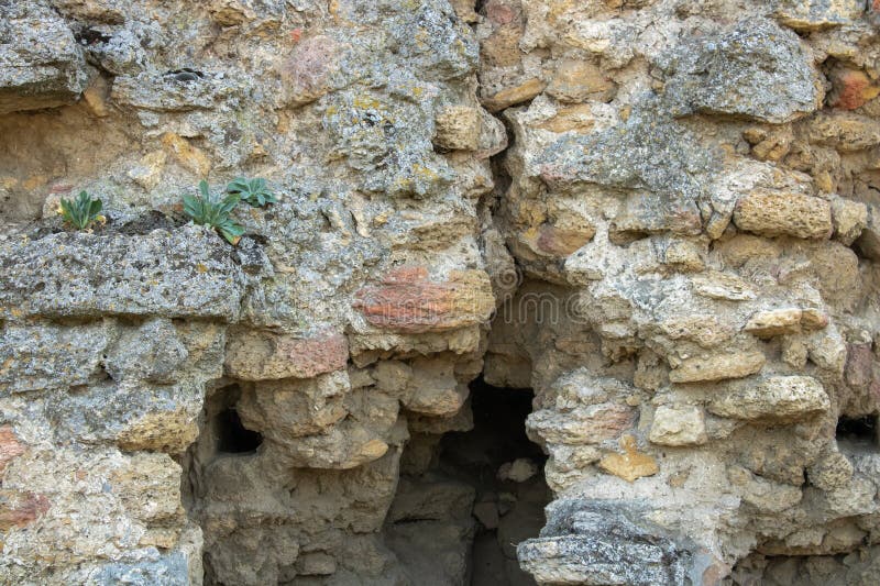 Natural Stone Texture. Old Stairs in the Fortress. Stock Image - Image ...