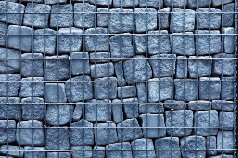 Natural Stone Wall: Gabion Rectangular Stones Texture Stock Image ...