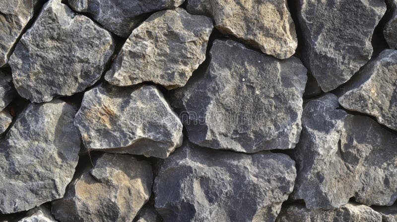 Natural Stone Wall Made of Basalt Rocks Stock Illustration ...