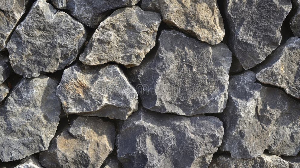 Natural Stone Wall Made of Basalt Rocks Stock Illustration - Illustration of background, mineral ...