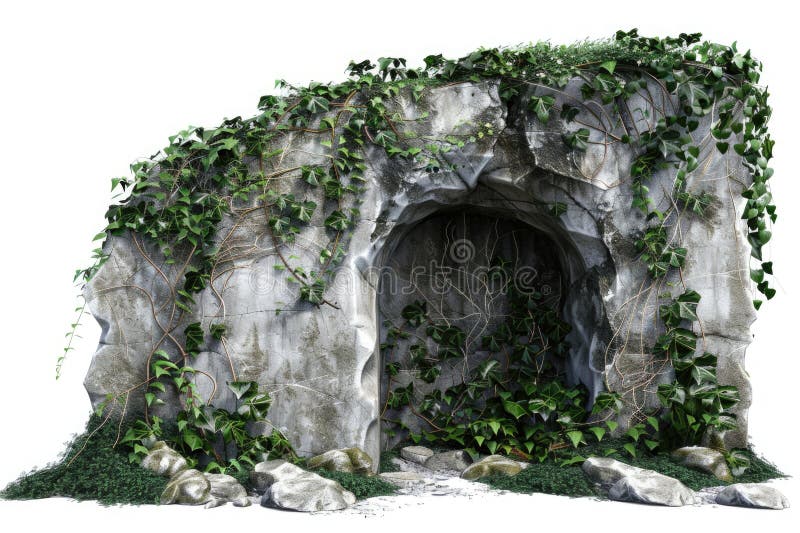 A Natural Stone Wall Overgrown with Vines and Rocks, Providing a Rustic ...