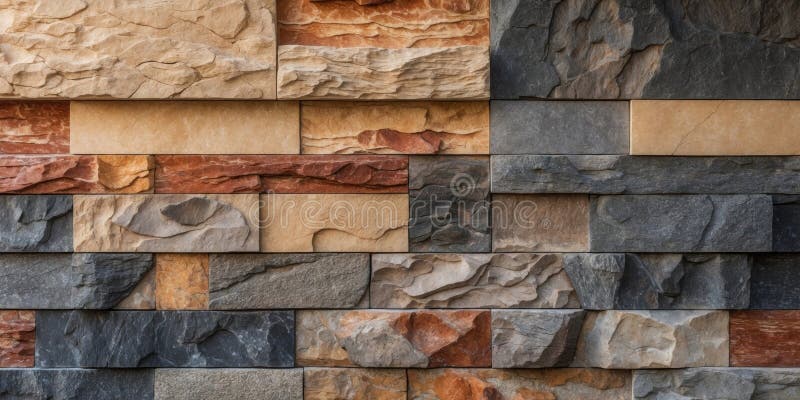 Natural Stone Wall Texture with Rich Color Variations for Background ...