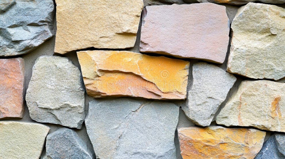 Natural Stone Wall a Textured Array of Earthy Tones Angular Shapes ...