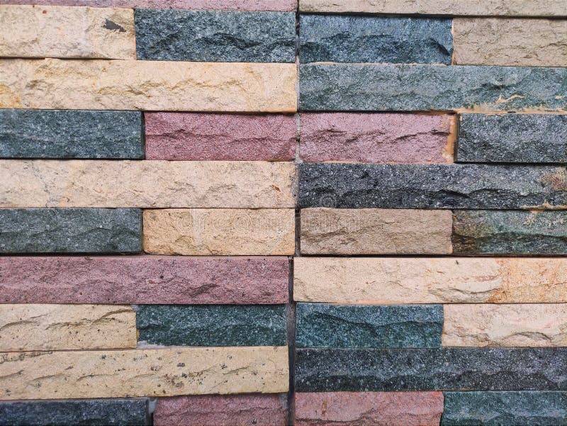 Natural Stone Wall with Various Colors Stock Photo - Image of brickwork ...