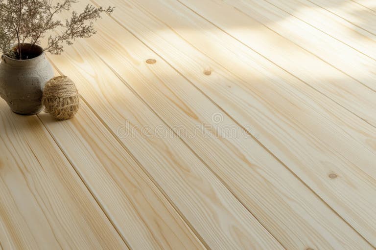 Natural Studio Background with Light Wooden Floor and Decorative ...